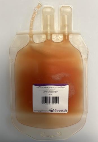 Fresh human leukopak (quarter) in acid citrate dextrose (ACD) solution ...